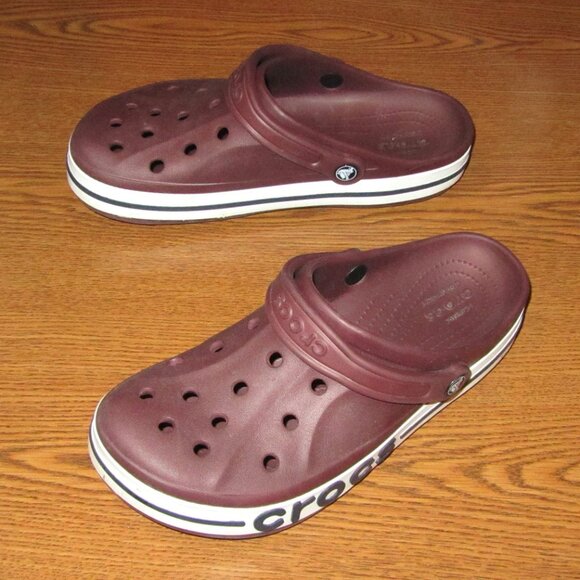 CROCS | Shoes | Crocs Bayaband Clogs In Maroon Unisex Womens Sz 1mens ...
